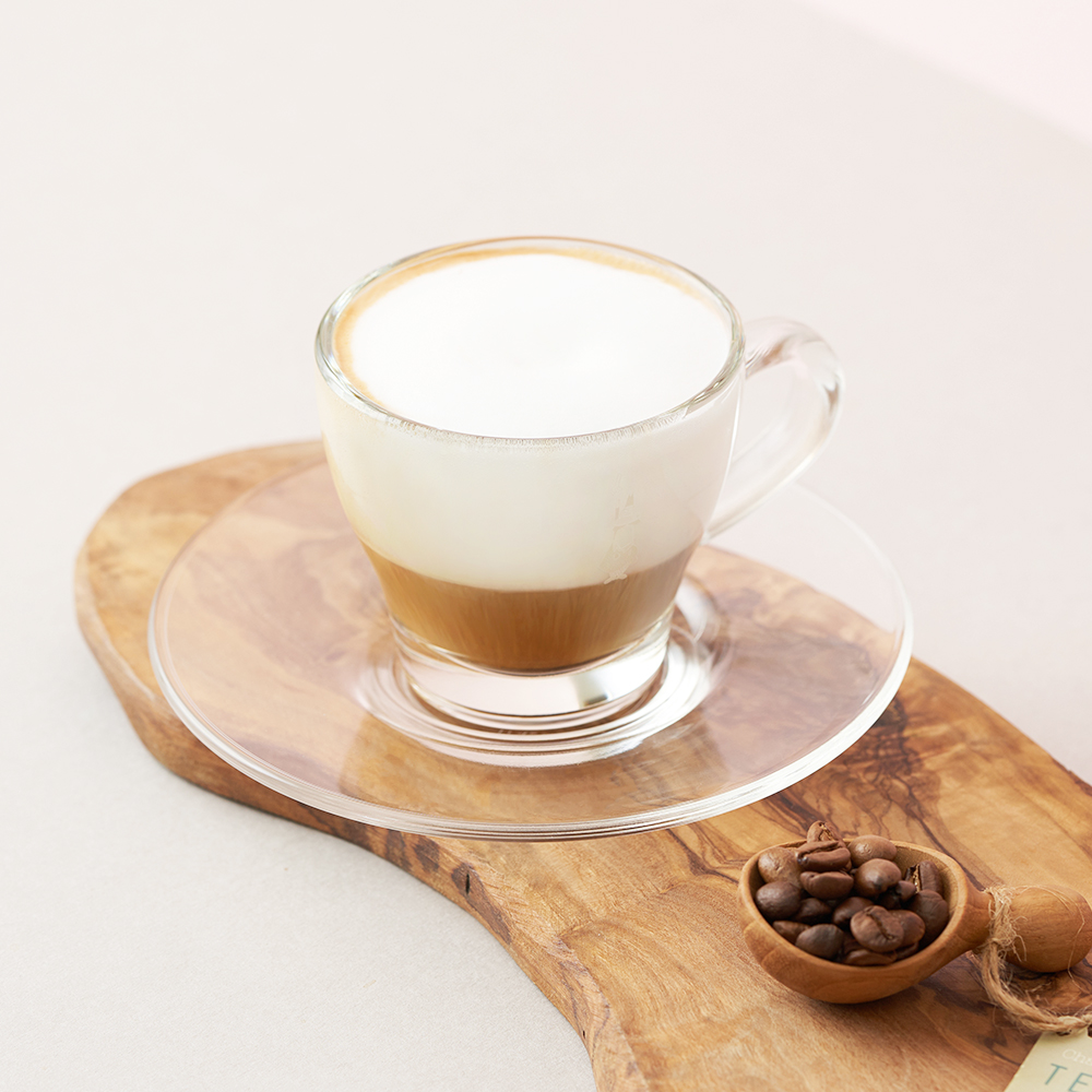 카페뮤제오 비알레띠 카푸치노 글래스 컵 165ml 2인조 세트